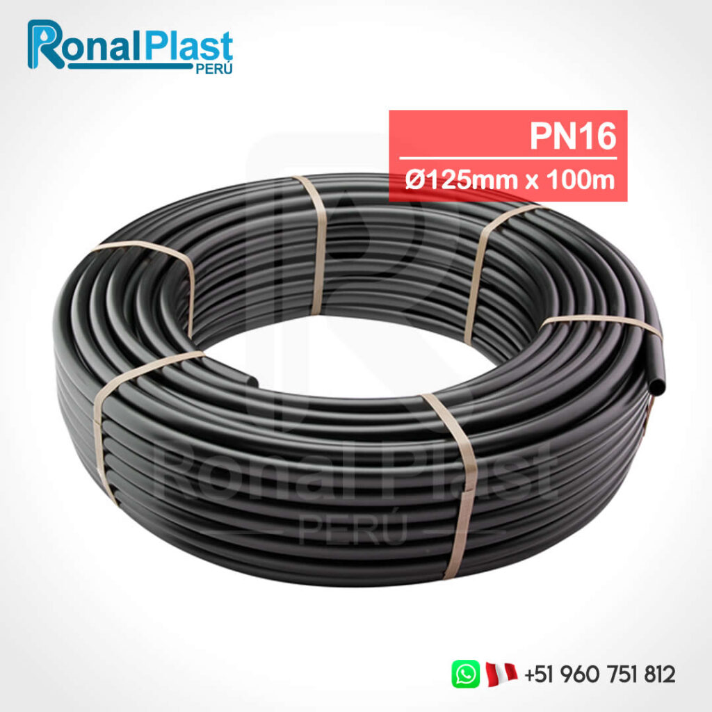 Manguera de Polietileno HDPE 125mm – 5″ x 100m (PN16) – Ronal Plast ...